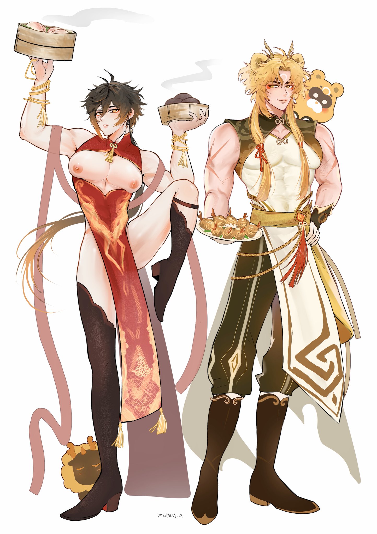 zoren.s🍡 on Twitter: "Guoba x Zhongli https://t.co/1JI3MDXAVW" / Twitter