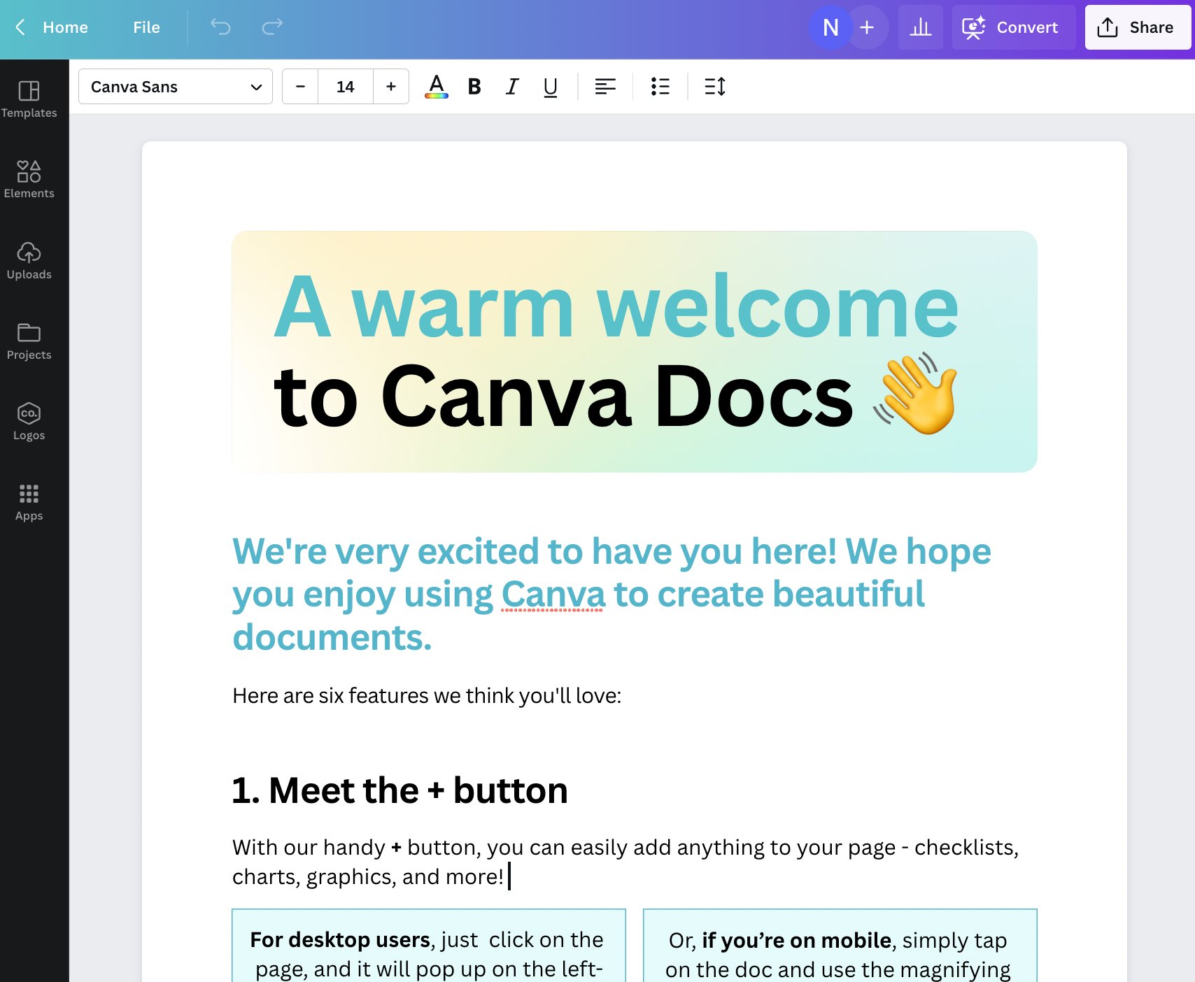 Neville Medhora on Twitter: "Whoa, @canva just released "Canva Docs" This is interesting for any ...