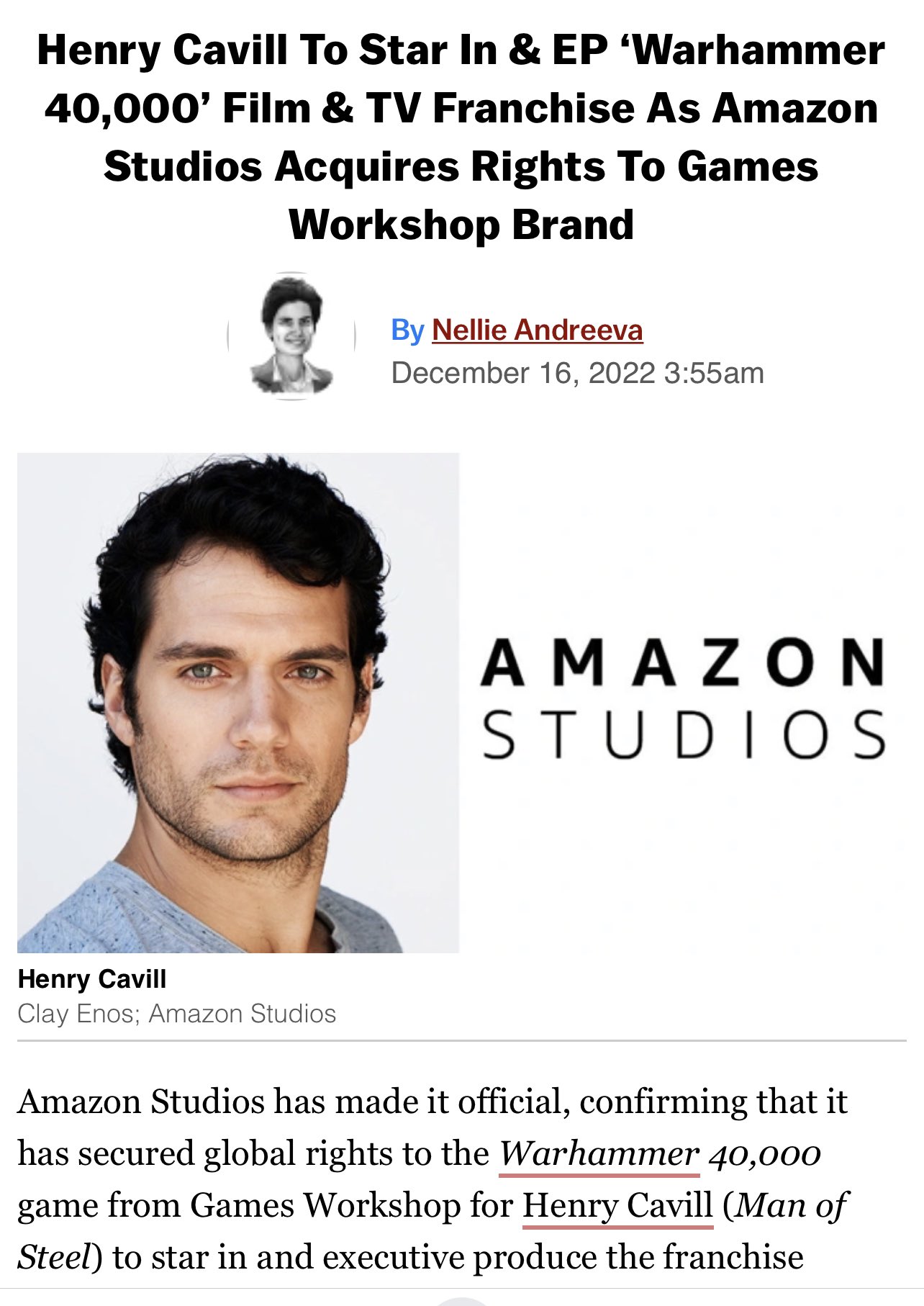 Andy Signore on Twitter: "Bravo Henry Cavill - goes from getting dicked around by studios, to ...