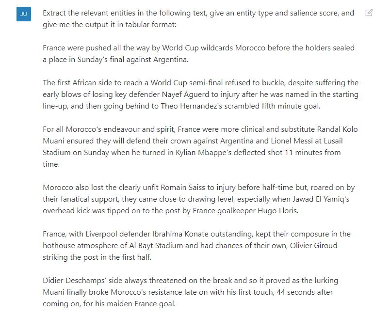 DataChazGPT 🤯 (not a bot) on Twitter: "#SEO/#NLP tip of the day! 🔥🔥🔥 Try out #ChatGPT for entity ...