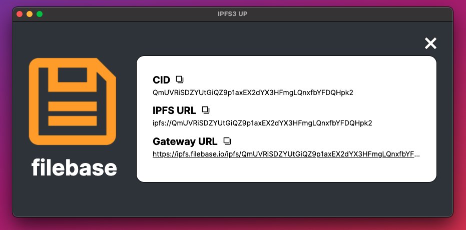 Filebase on Twitter: "Once finished, you’ll get the folder’s CID, which contains the files you ...