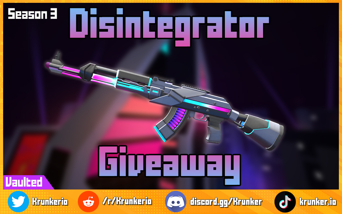 Krunker ️ on Twitter: "🔥 Unobtainable Giveaway 🔥 Participate to win the Disintegrator UNOB! 🔸 ...