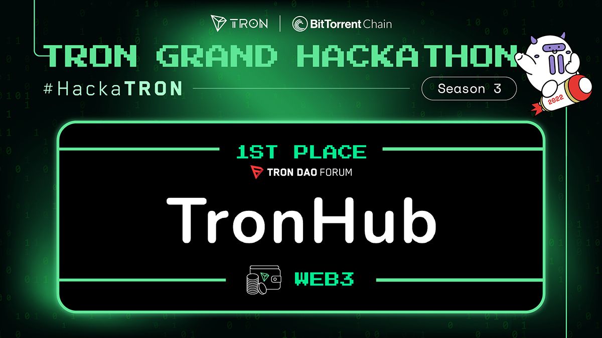 TRON DAO on Twitter: "🎉 #TRON #DAO Forum Community #Web3 1st place winner is TronHub 🎉 Thank you ...