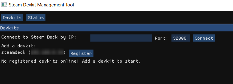 おかず on Twitter: "ペアリングボタンを押した後に、開発PC上でSteamOS DevKit Clientを立ち上げる。同じネットワーク上だからか、SteamDeckを登録できる ...