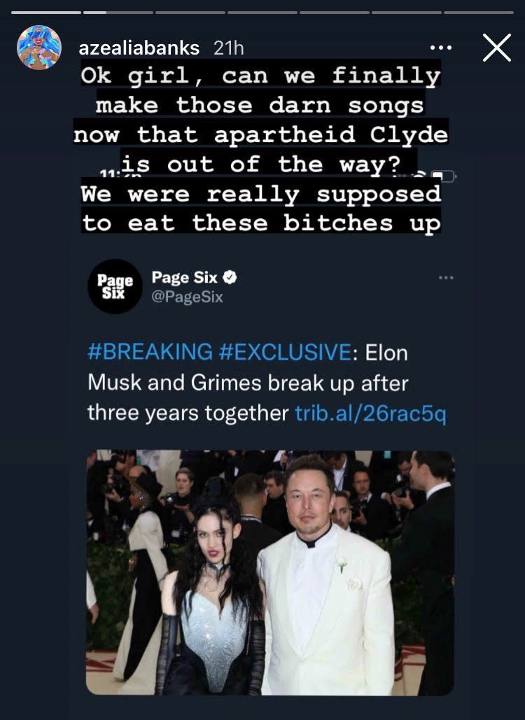 Gabe Hoffman On Twitter Who Remembers The Azealia Banks Elon Musk Grimes 2018 Episode