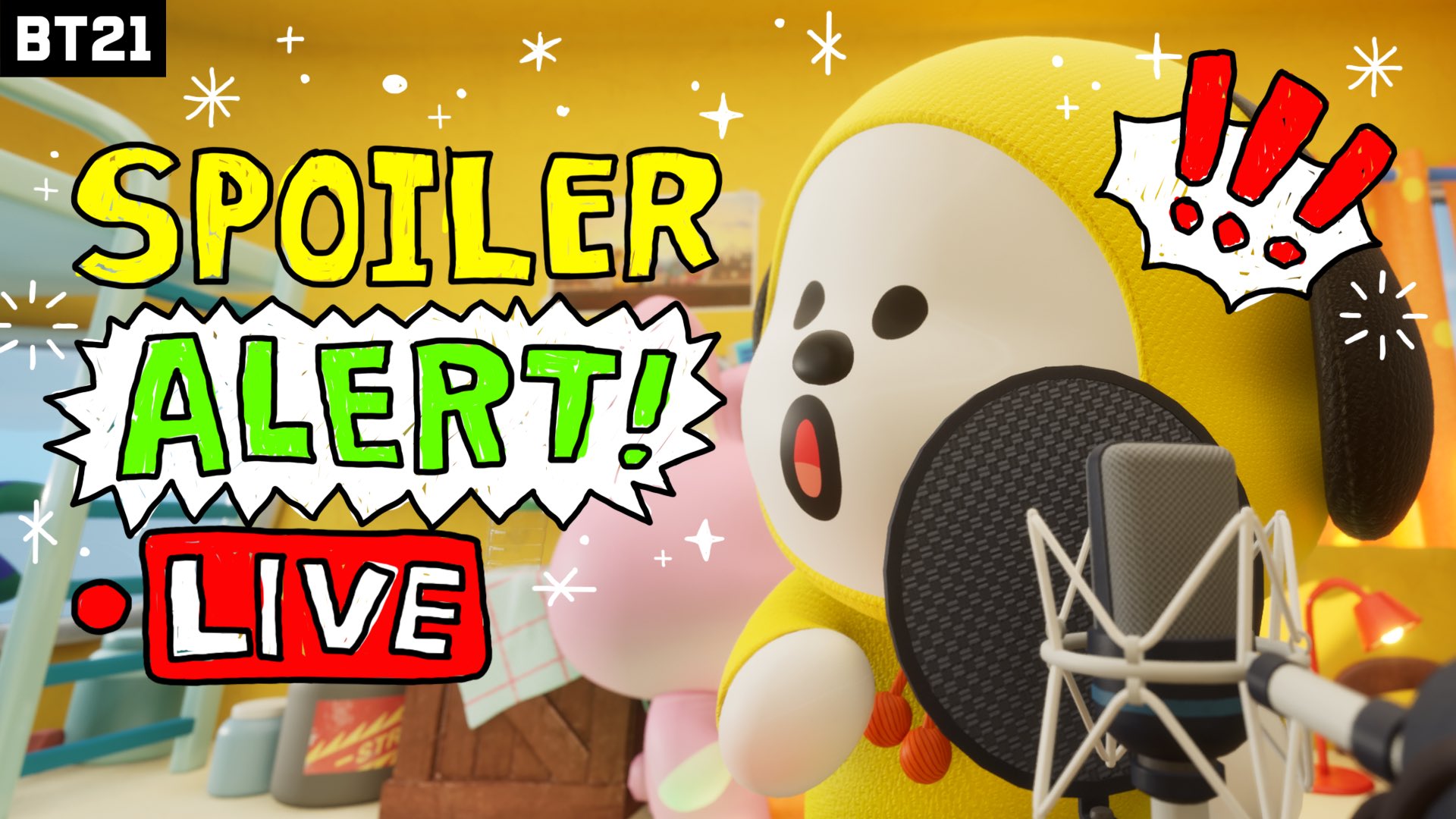 BT21 on Twitter: "CHIMMY's surprise live!💥 Guess who's the #spoilerfairy 🤫 BT21 M/V Release ⏰12. ...