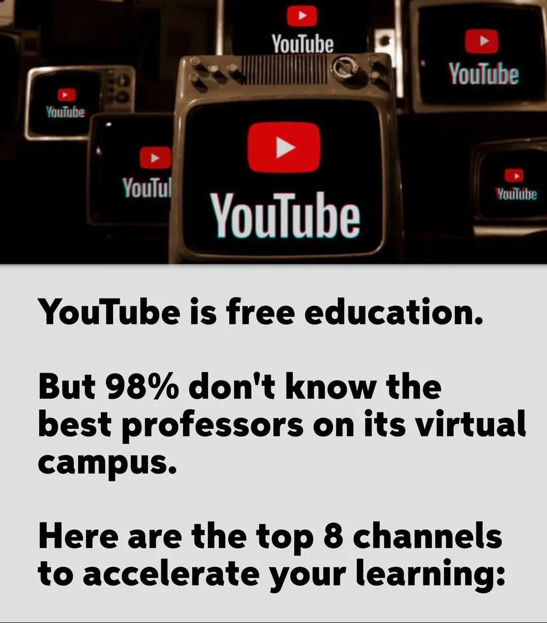 The Sigma Mindset on Twitter: "YouTube is free education. But 98% don't know the best professors ...