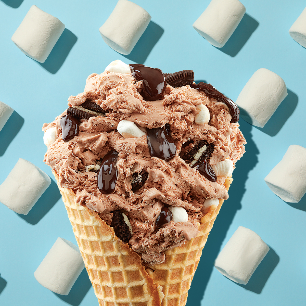 Cold Chocolate Ice Cream Six Pistachio And Chocolate Ice Cream Cones