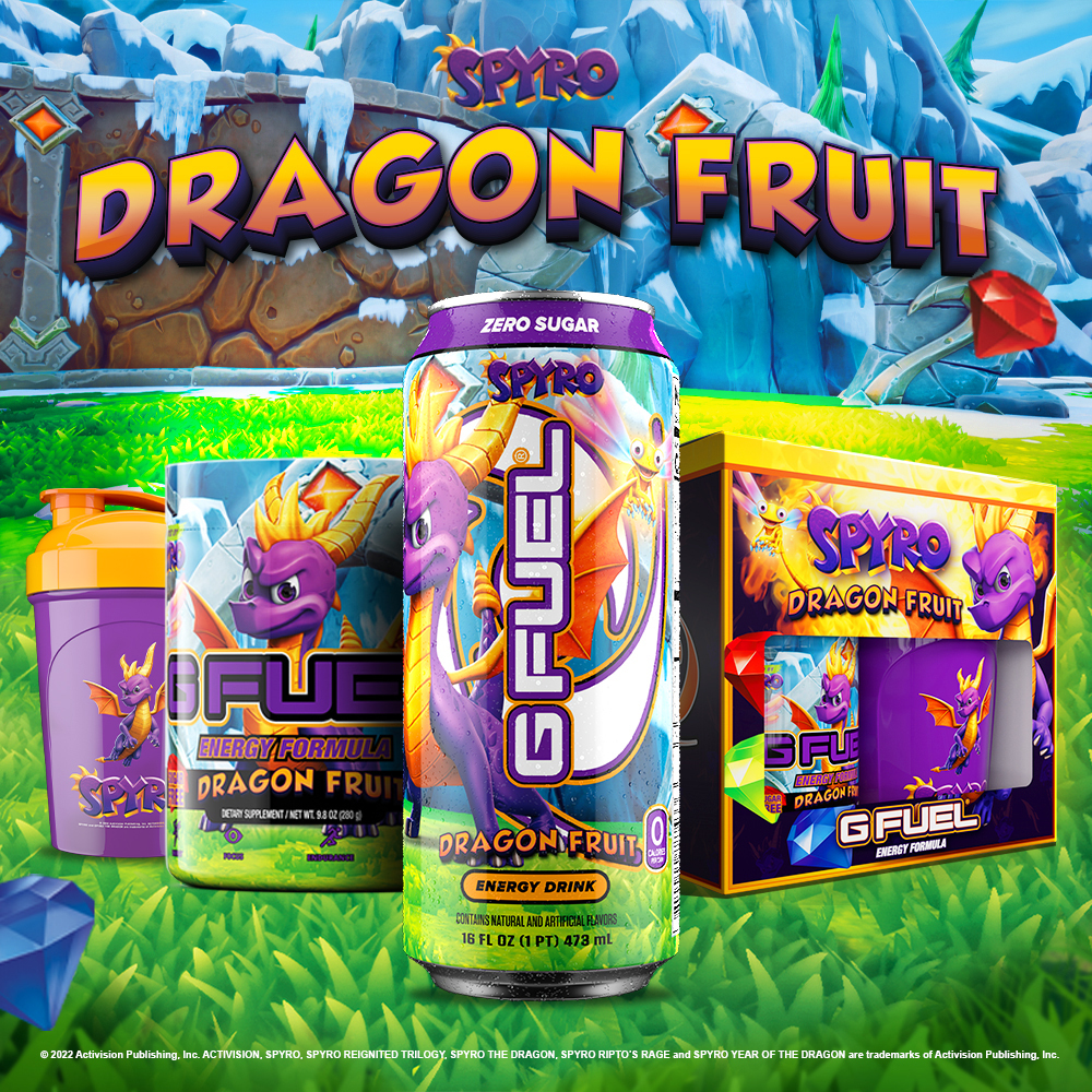 G FUEL® on Twitter: "💜 𝗟𝗜𝗞𝗘 + 𝗥𝗧 to win a LIMITED-EDITION @SpyroTheDragon x #GFUEL "DRAGON FRUIT ...