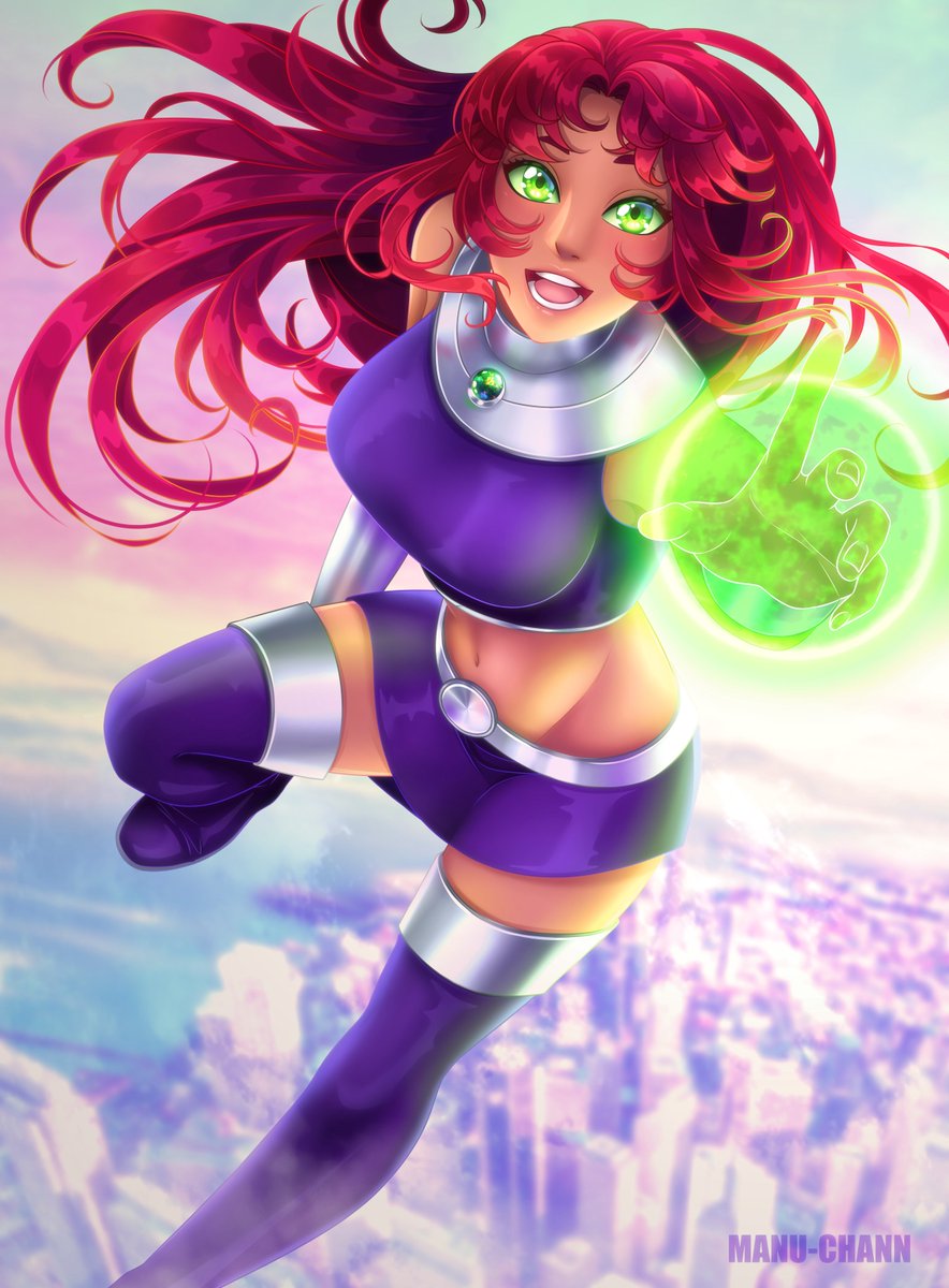 Manuela Suarez on Twitter: "Some cartoon ladies in my style: Sam, Shego and Starfire! 💜💚🧡"