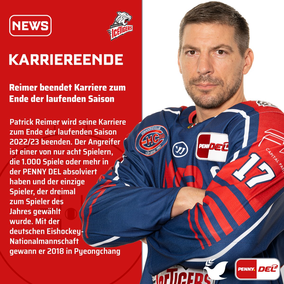 Deutsche Eishockey Liga on Twitter: "Patrick Reimer wird seine Karriere zum Ende der laufenden ...