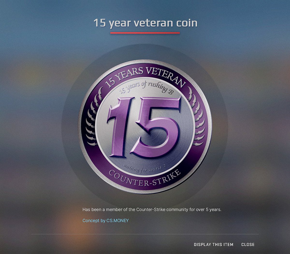 CSGO.net on Twitter: "A coin for 15 years of service is just around the corner! It will be given ...