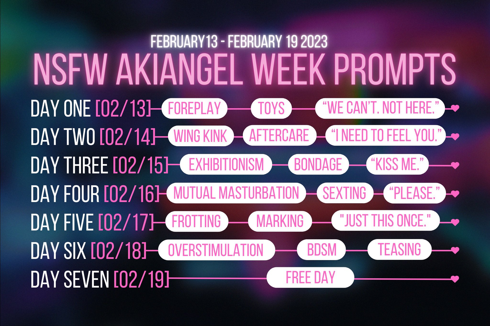 NSFW AkiAngel Week on Twitter: "💞 NSFW AKIANGEL PROMPTS 💞 The full prompt list has arrived! We ...