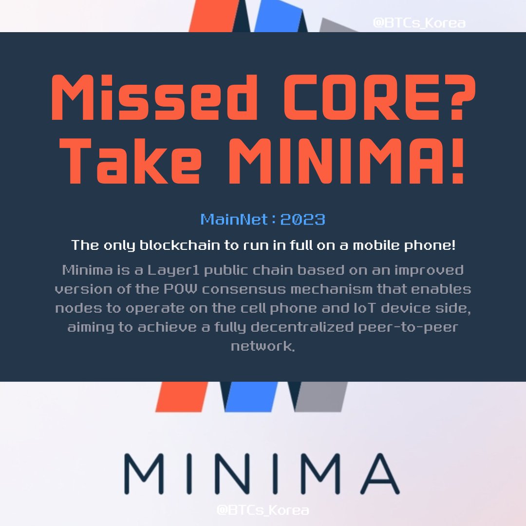 Satoshi Core Mining on Twitter: "Missed CORE 😭😭 Take MINIMA!🥳🥳 ⛏️Hurry up!😘😘 31/12/2023 ...