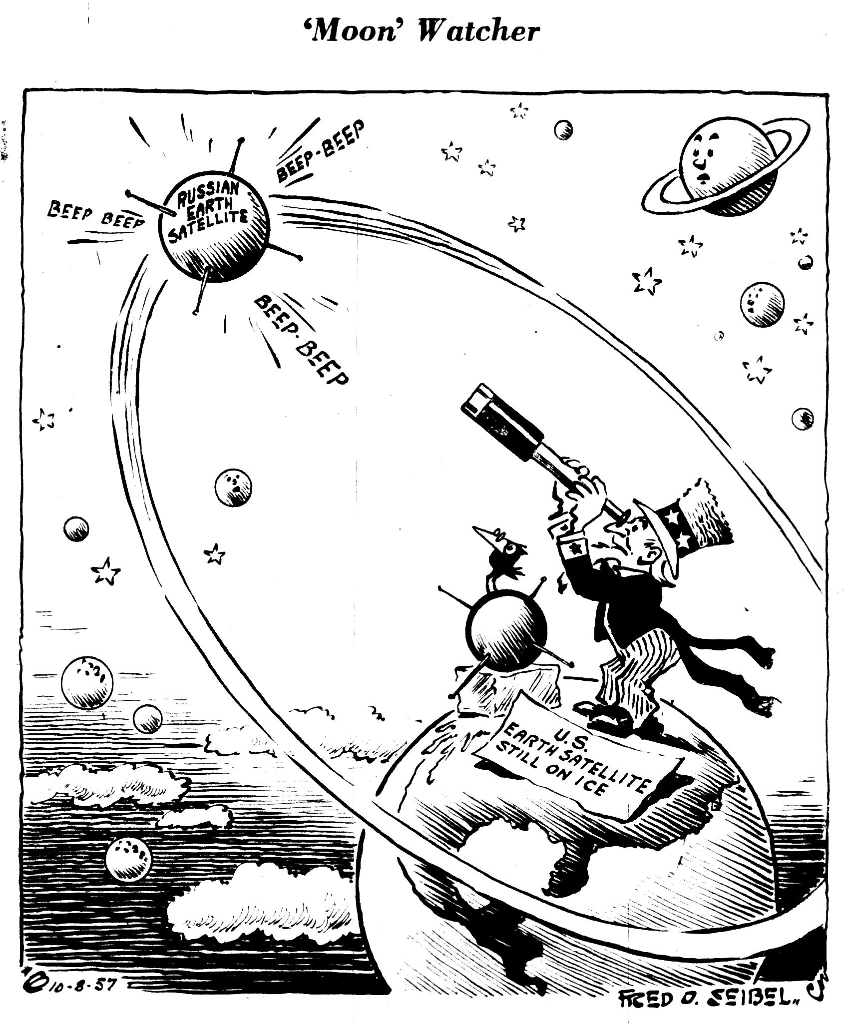 Space Race Political Cartoon