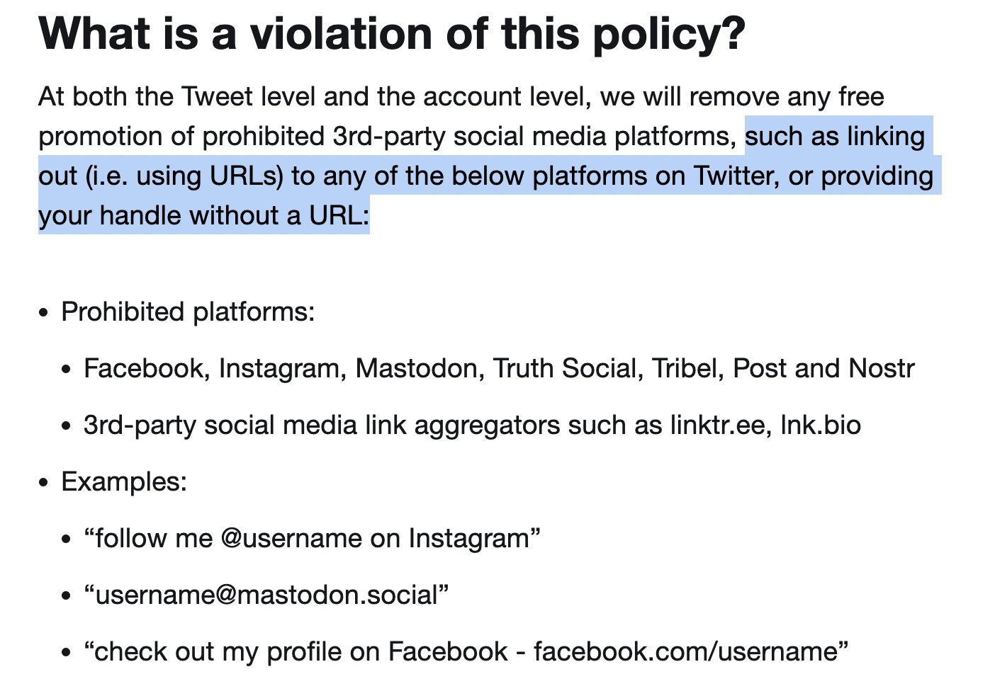 John McQuaid on Twitter: "@TwitterSupport The new Twitter policy is, you can't post "links" to ...