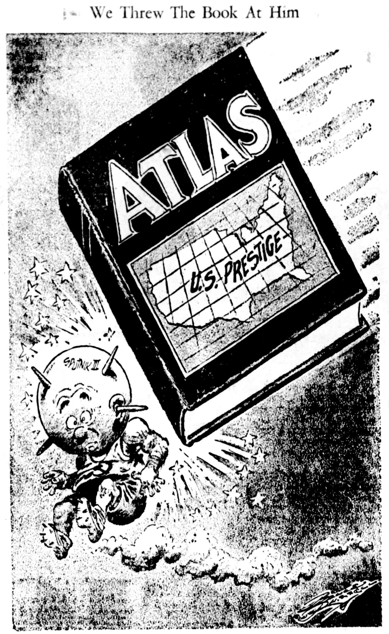 Space Race Cold War Political Cartoon