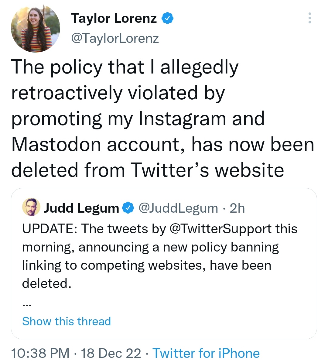 Leftism On Twitter Taylor Lorenz Was Suspended For Doxxing