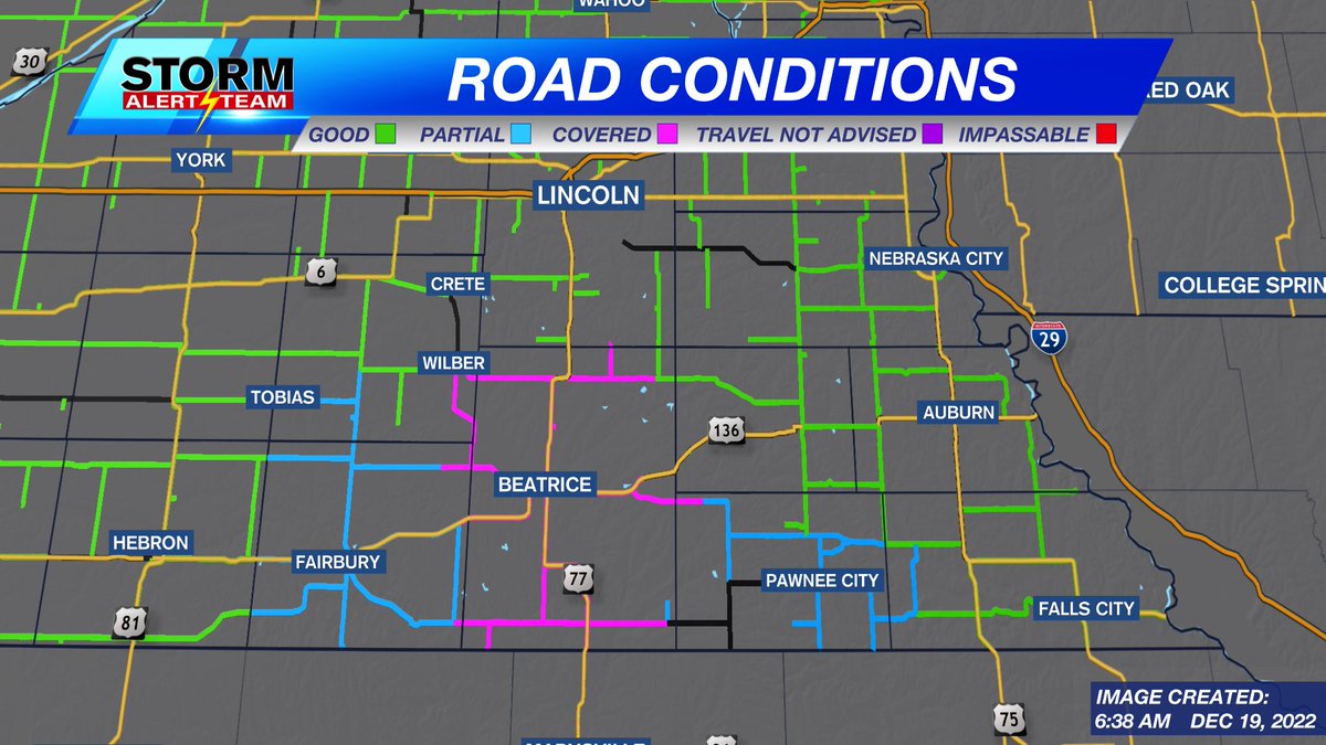 Current Nebraska Road Conditions Map