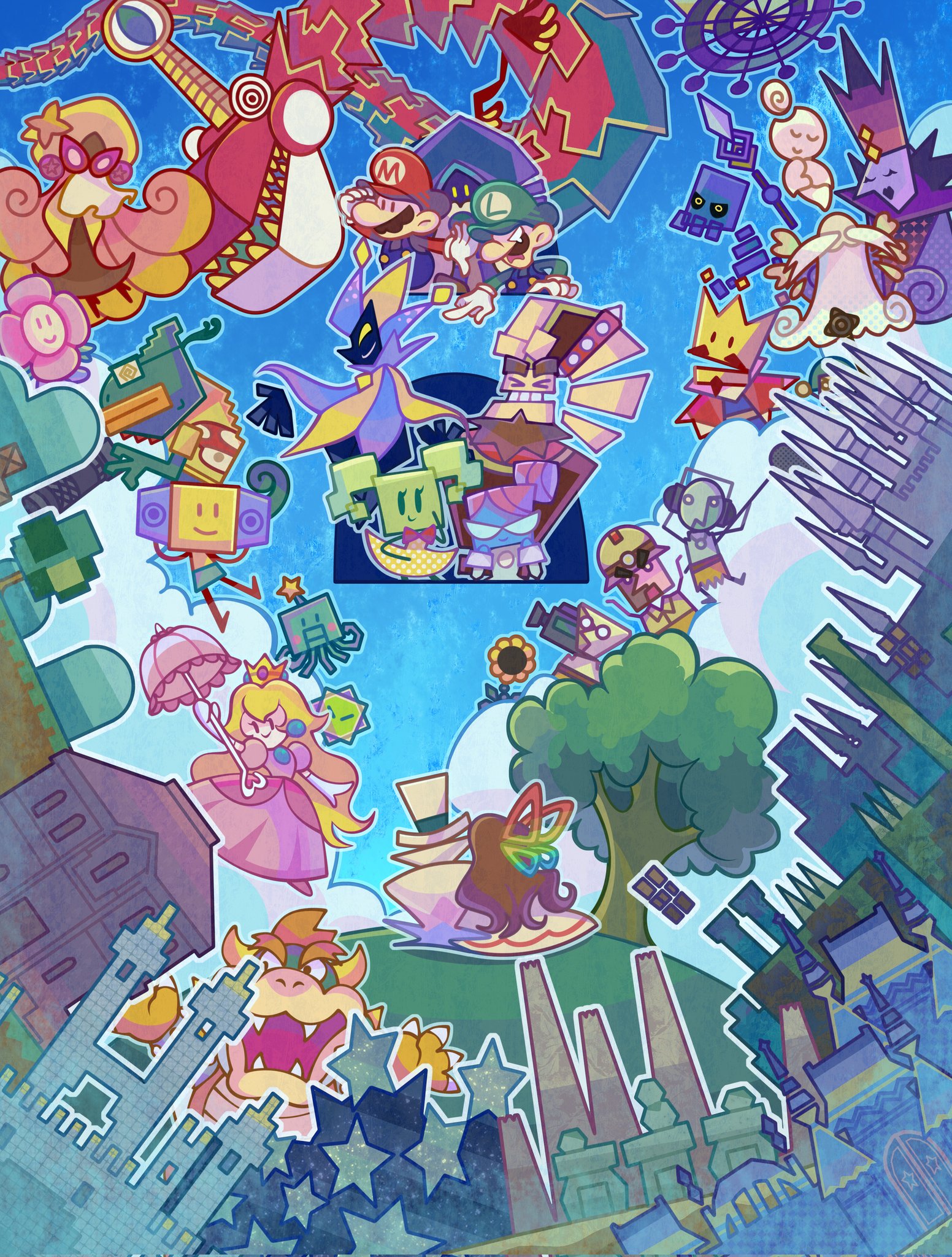 哳啦kia On Twitter Super Paper Mario Art Design(36) Superpapermario Papermario Supermario