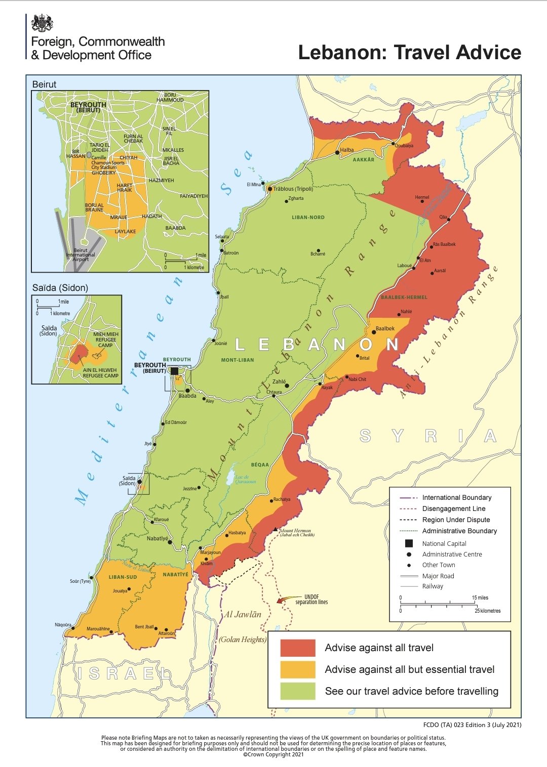 Lebanese Civil War Map