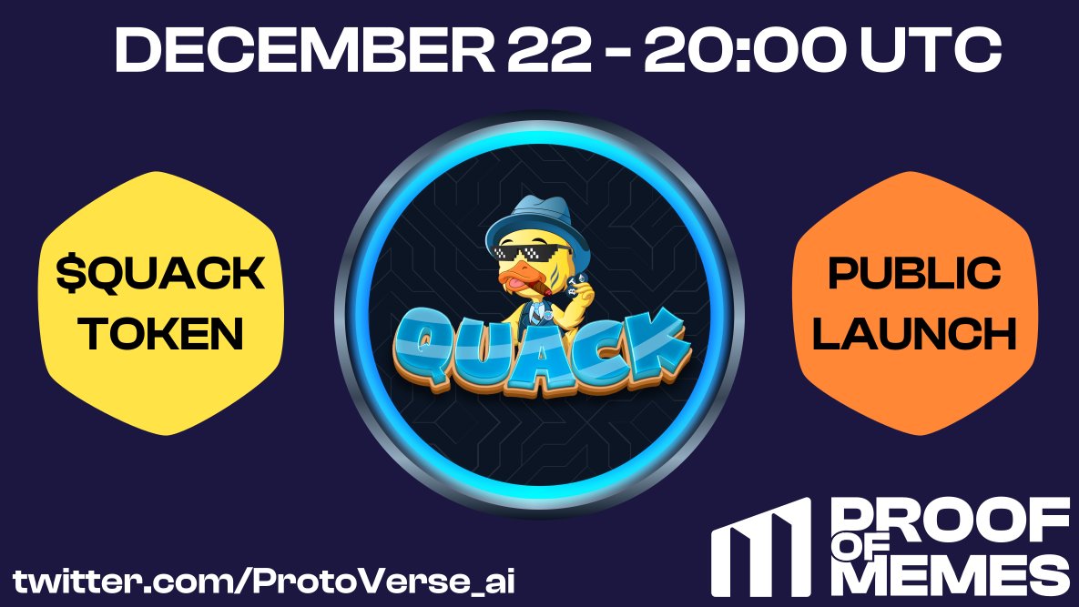 Proof Of Memes - POM on Twitter: "🦆 New QUACK Launch Time! 🚀 The public launch of QUACK token on ...