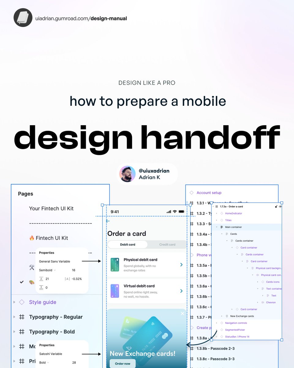 How to do a mobile design handoff 📝 - Thread from UI Adrian @uiuxadrian ...