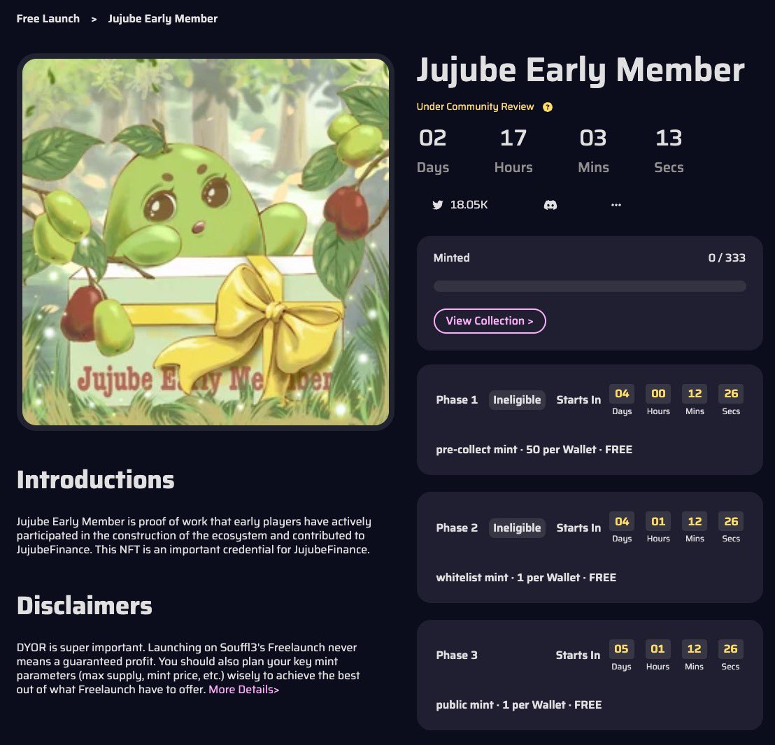 Souffl3 🫐 NFT mkt on MOVE on Twitter: "Here is @jujubefinance, the 1st prj to benefit frm our ...