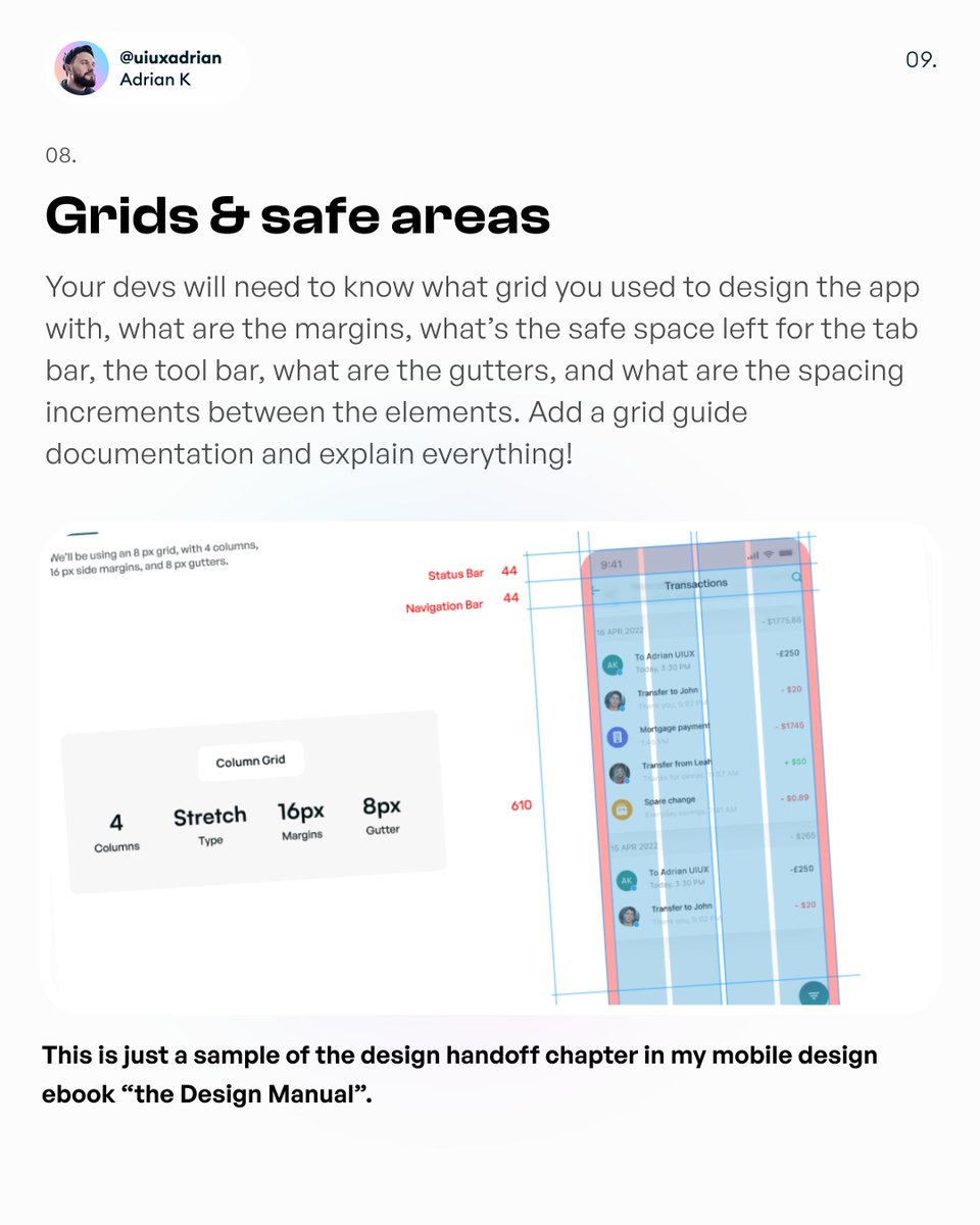 How to do a mobile design handoff 📝 - Thread from UI Adrian @uiuxadrian - Rattibha