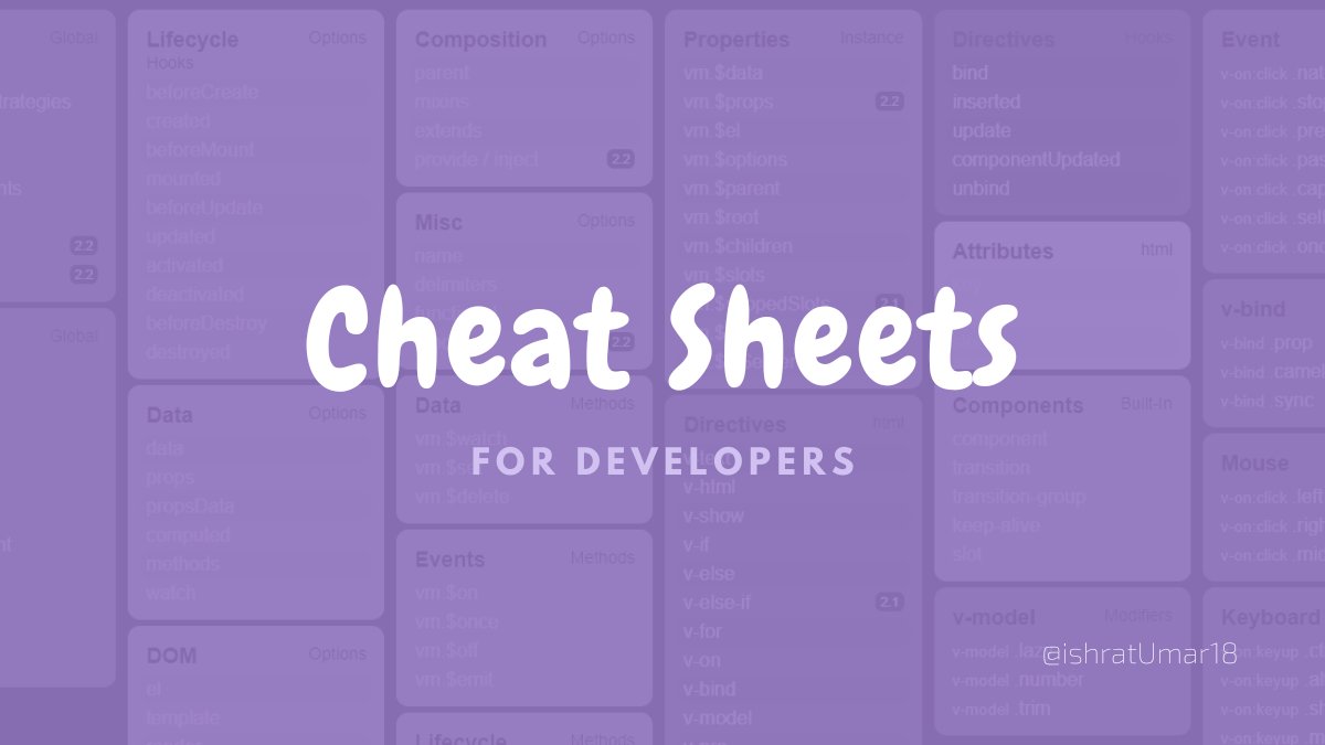Must have cheatsheets for developers🚀 A thread⬇ - Thread from Ishrat @ishrratumar - Rattibha