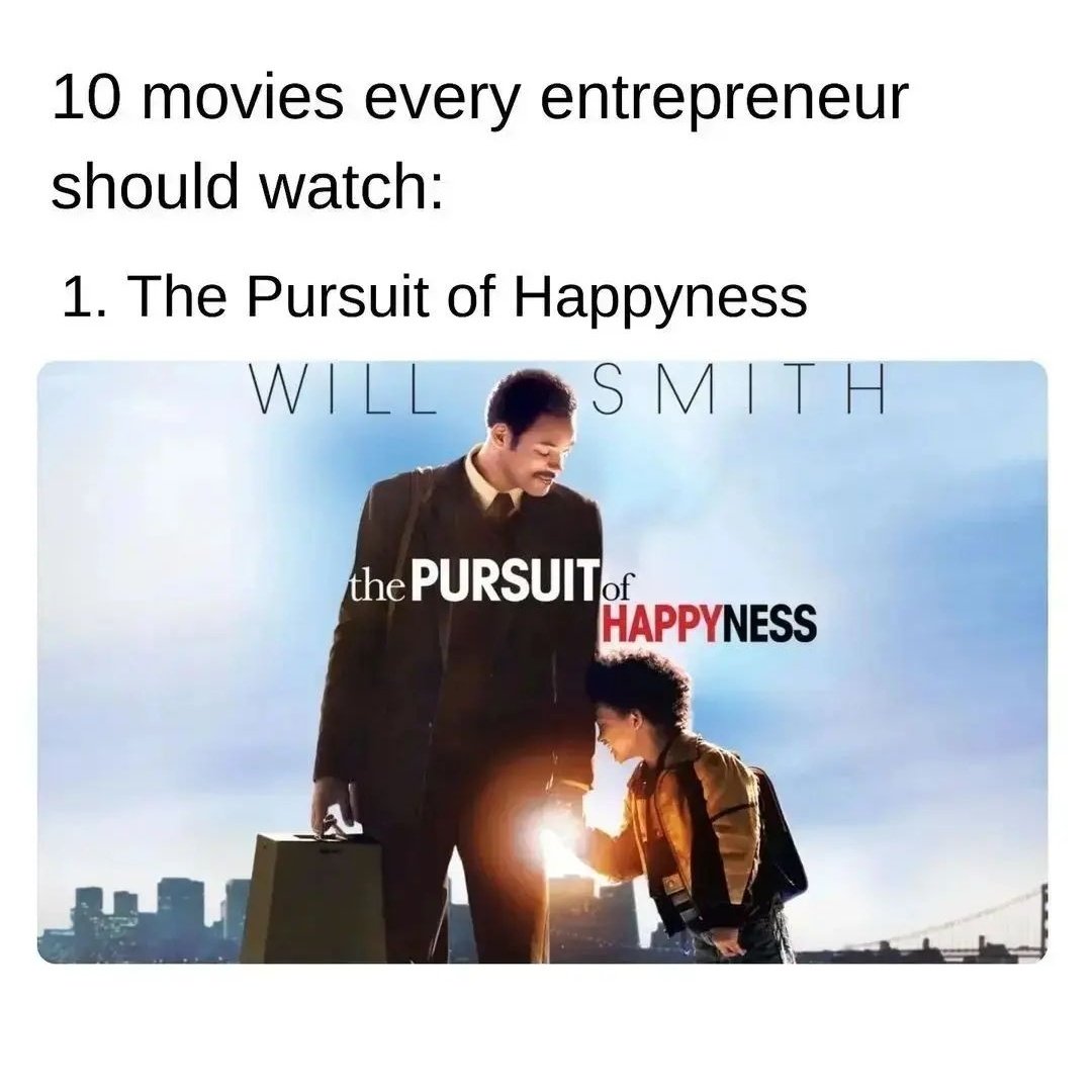 10 movies every entrepreneur should watch: 1. The Pursuit of Happyness ...