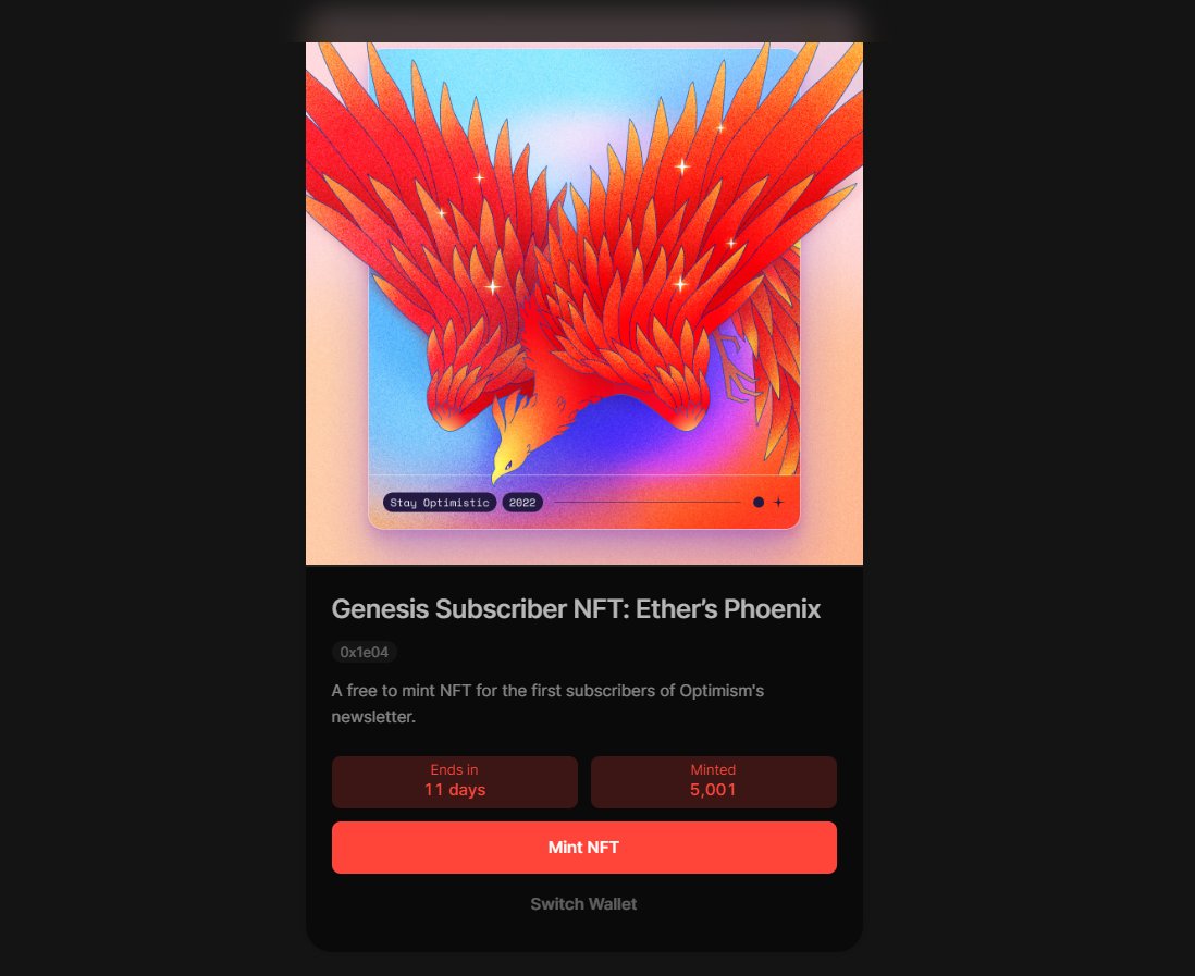 Crypto Duck on Twitter: "Mint ฟรี มีเกียรติ: Genesis Subscriber NFT for Optimism 👉 https ...