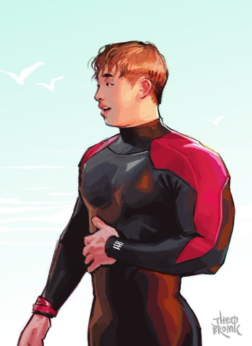 「dont mind me, just putting wonho back on」|THEObr⭕️micのイラスト