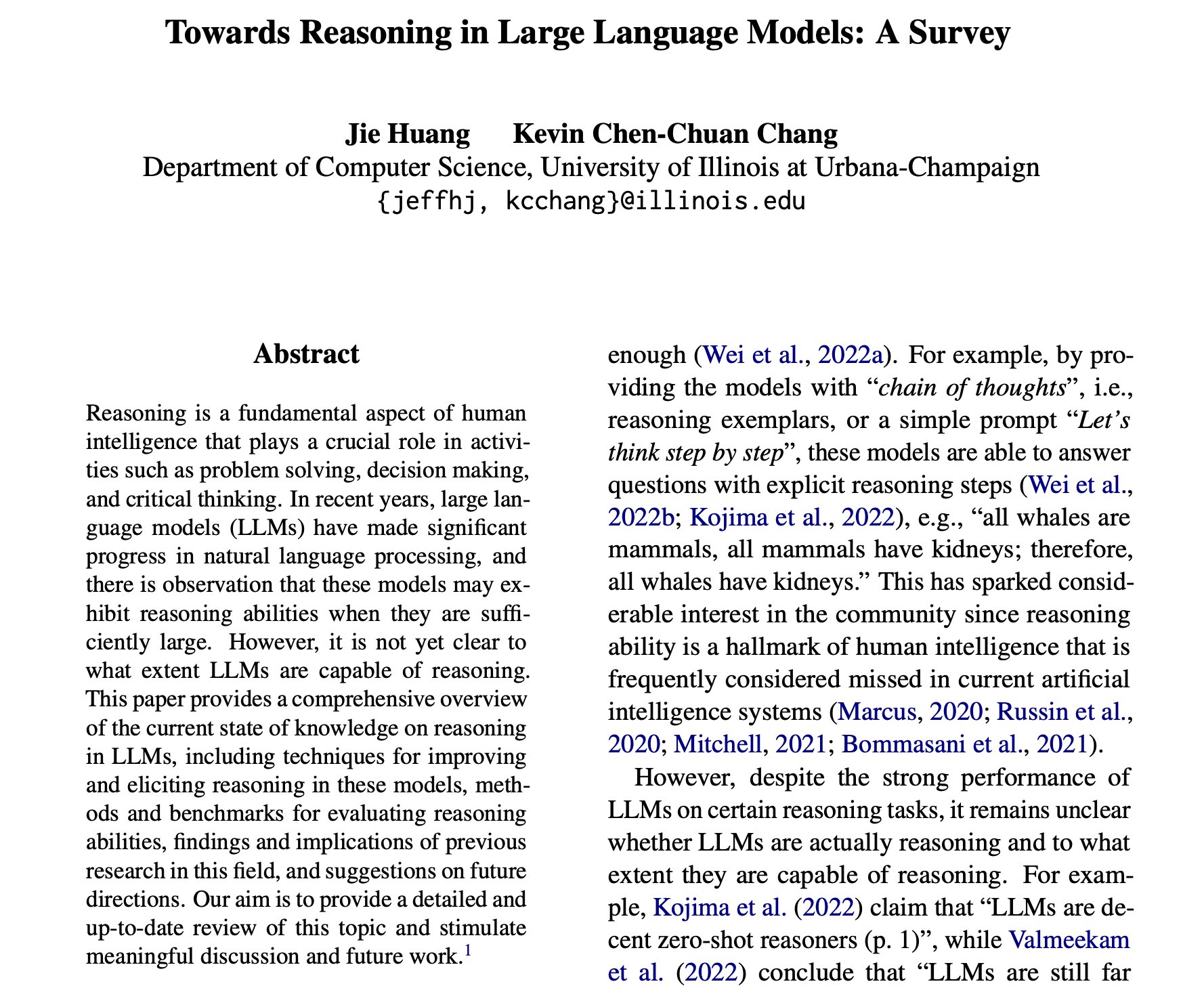 Daily AI Papers on Twitter: "Towards Reasoning in Large Language Models: A Survey https://t.co ...