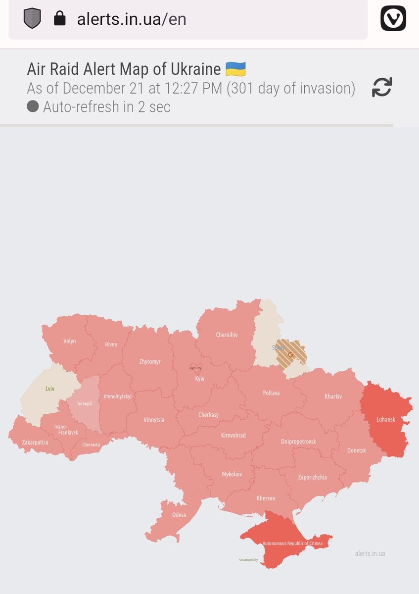 Air raid alert announced in most regions of Ukraine - Thread from ...