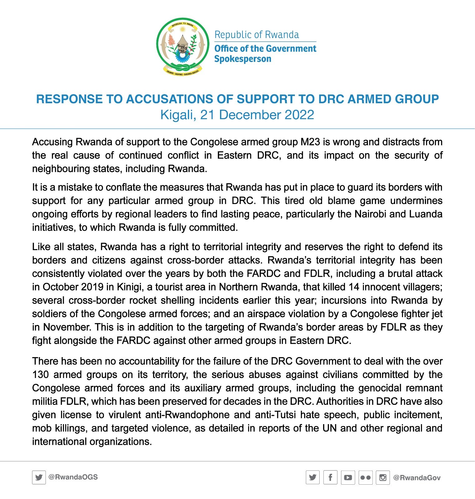 Rwanda Government Communications (@RwandaOGS) / Twitter