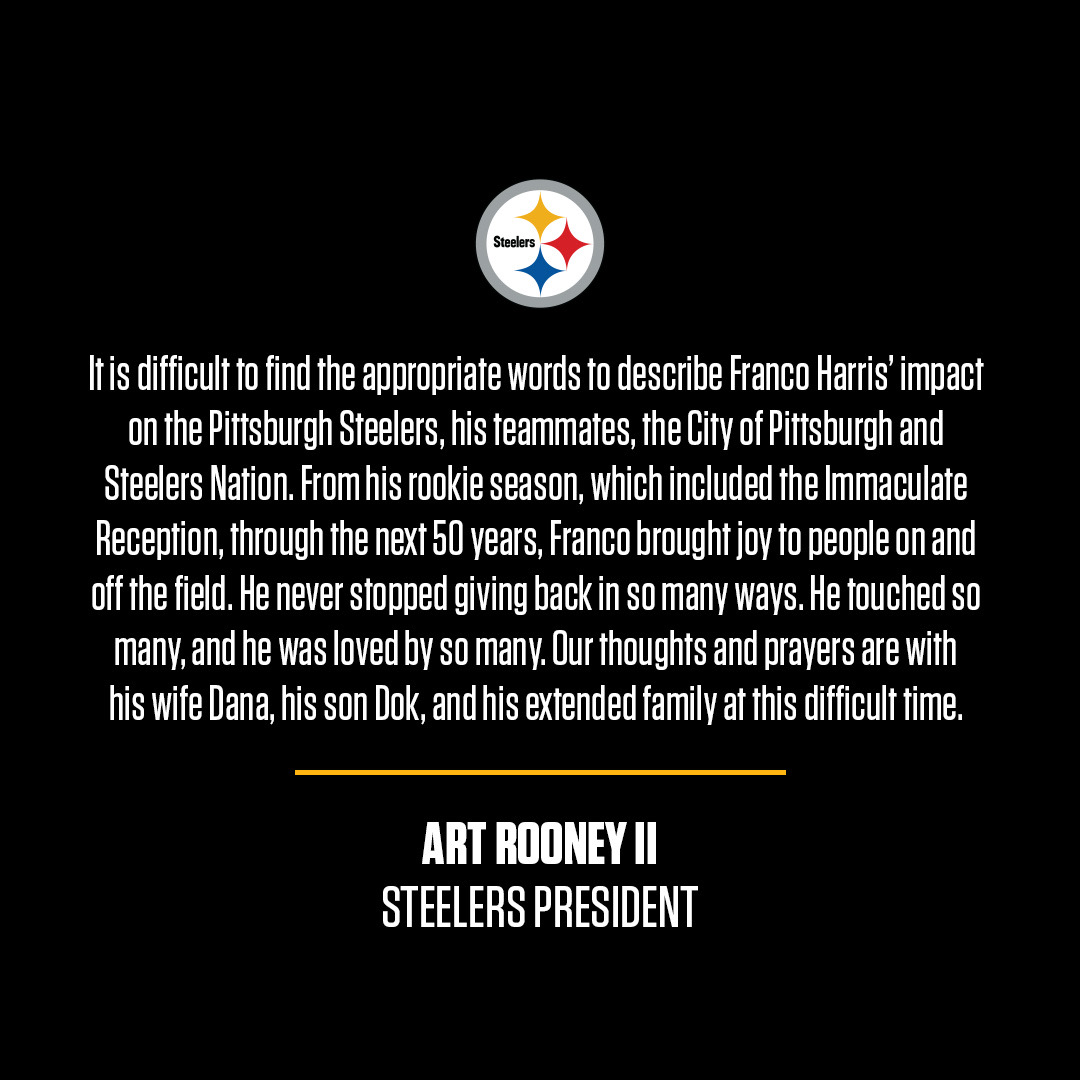 Pittsburgh Steelers on Twitter: "Statement from Steelers President Art Rooney II on the passing ...
