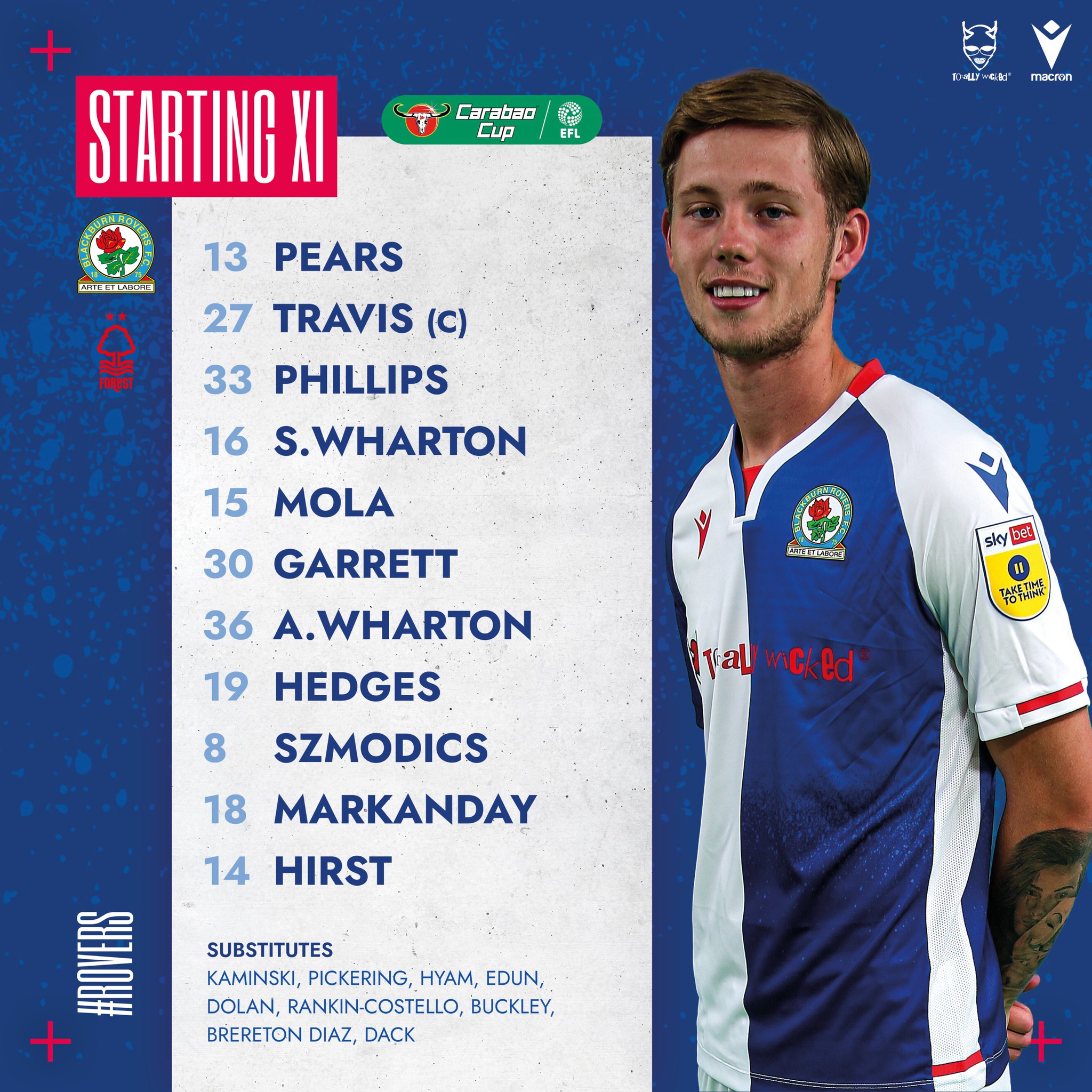 Blackburn Rovers on Twitter: "🔢 Team news! 1⃣1⃣ changes. 🤕 Brittain, Carter and Vale miss out ...