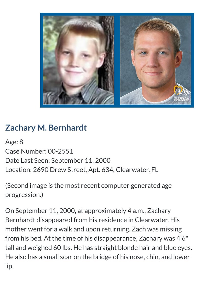 Protect Your Children From Predators! on Twitter: "#MissingChild Zachary Bernhardt has been ...