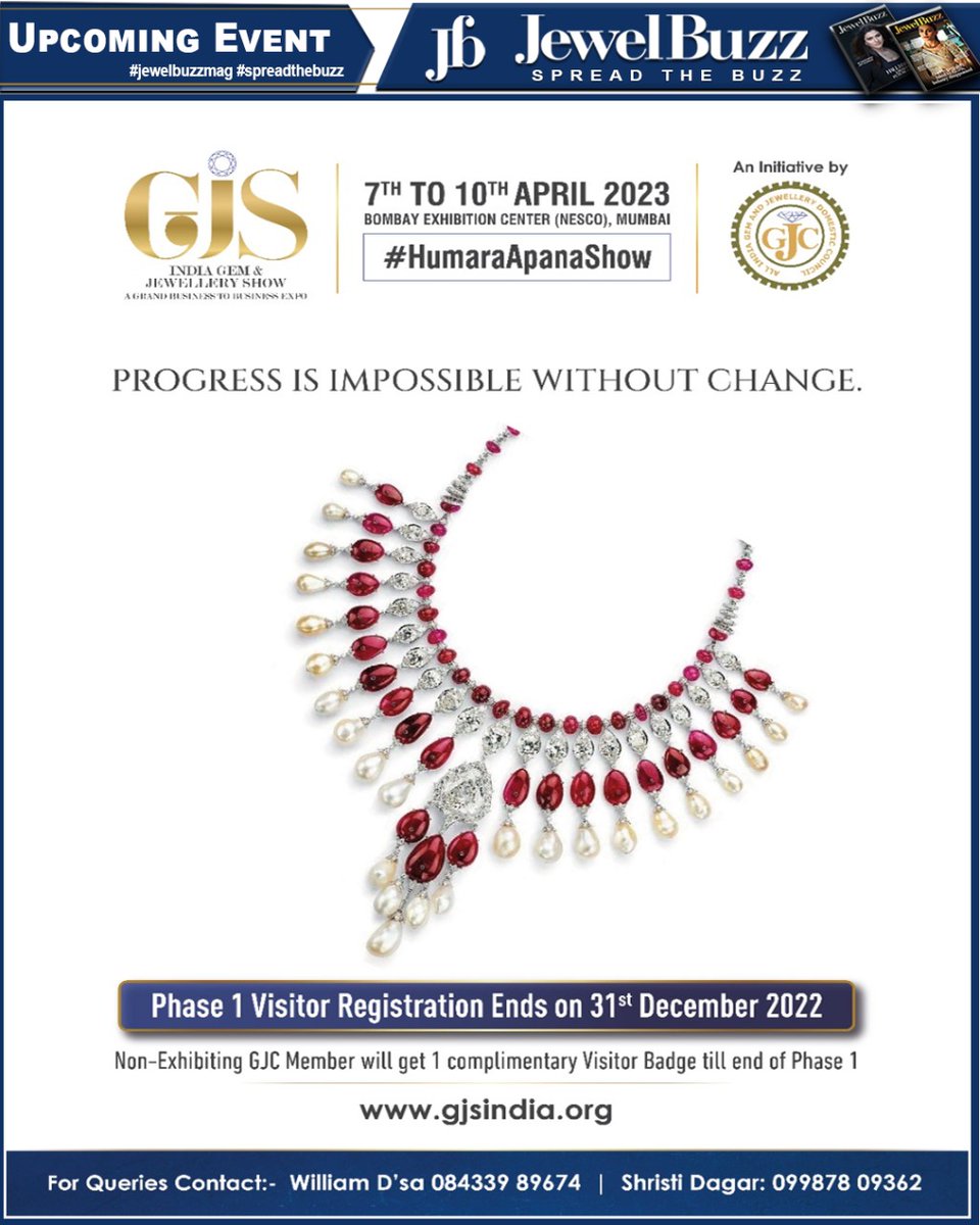 Jewel Buzz Magazine on Twitter: "Register Now for GJS - India Gem & Jewellery Show scheduled ...
