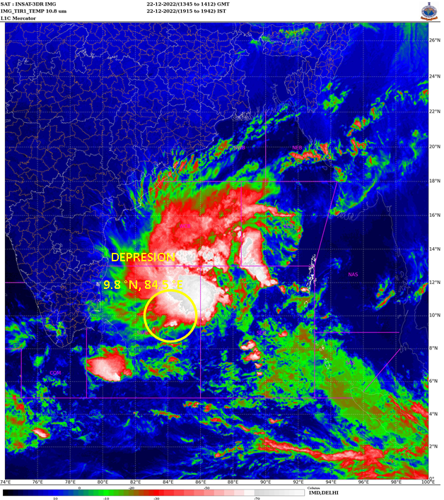 India Meteorological Department on Twitter: "Depression over Southwest BoB near lat 9.8°N and ...