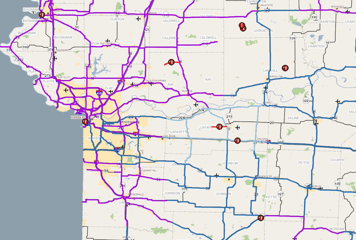 The current MoDOT traveler map shows most highways and interstates in ...
