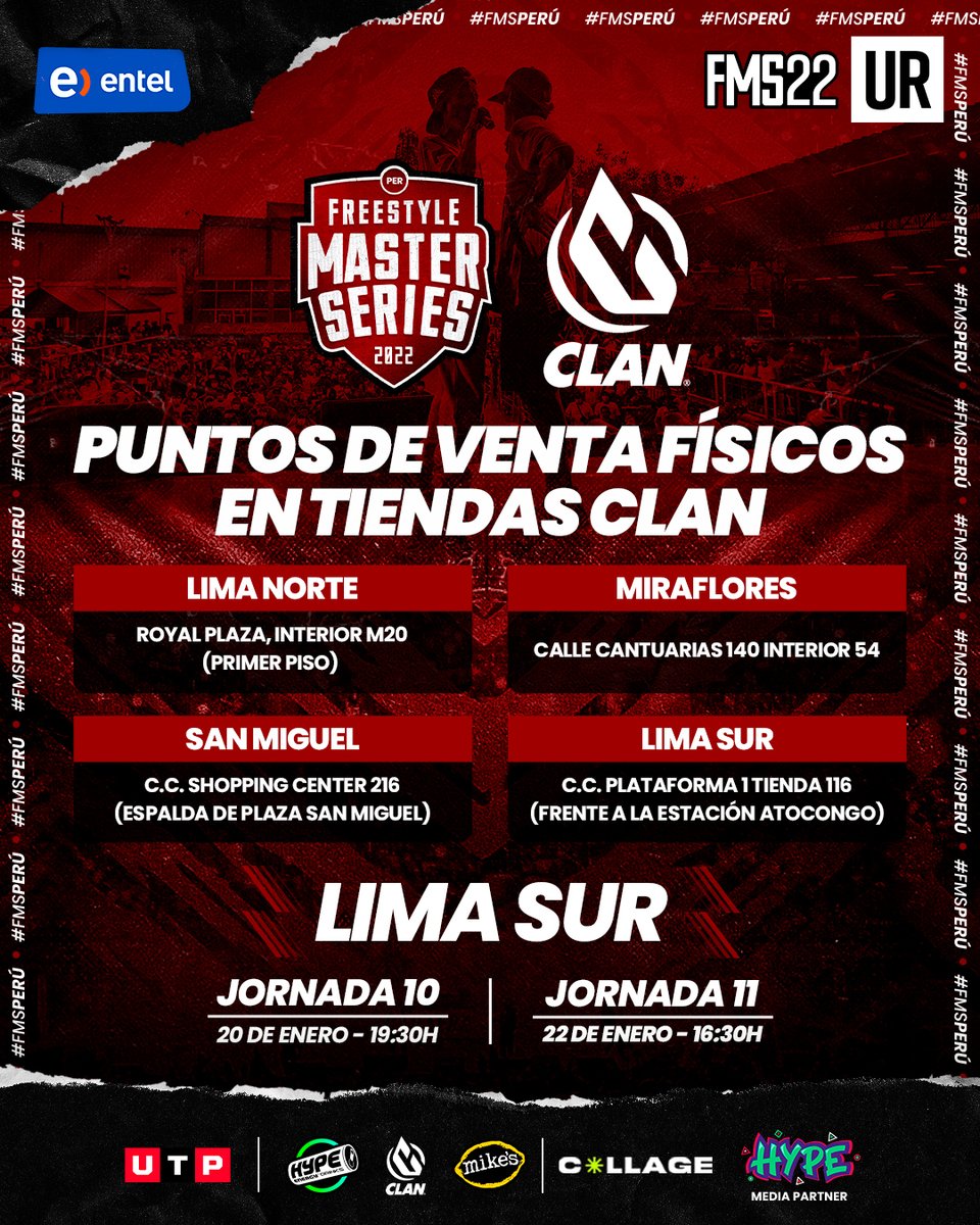 FMS Perú 🇵🇪 on Twitter: "PUNTOS DE VENTA PRESENCIAL ⚠️ Ya puedes comprar tus entradas para las 2 ...