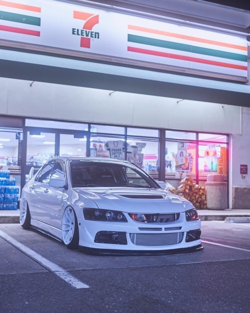 Stanced White Evo 9