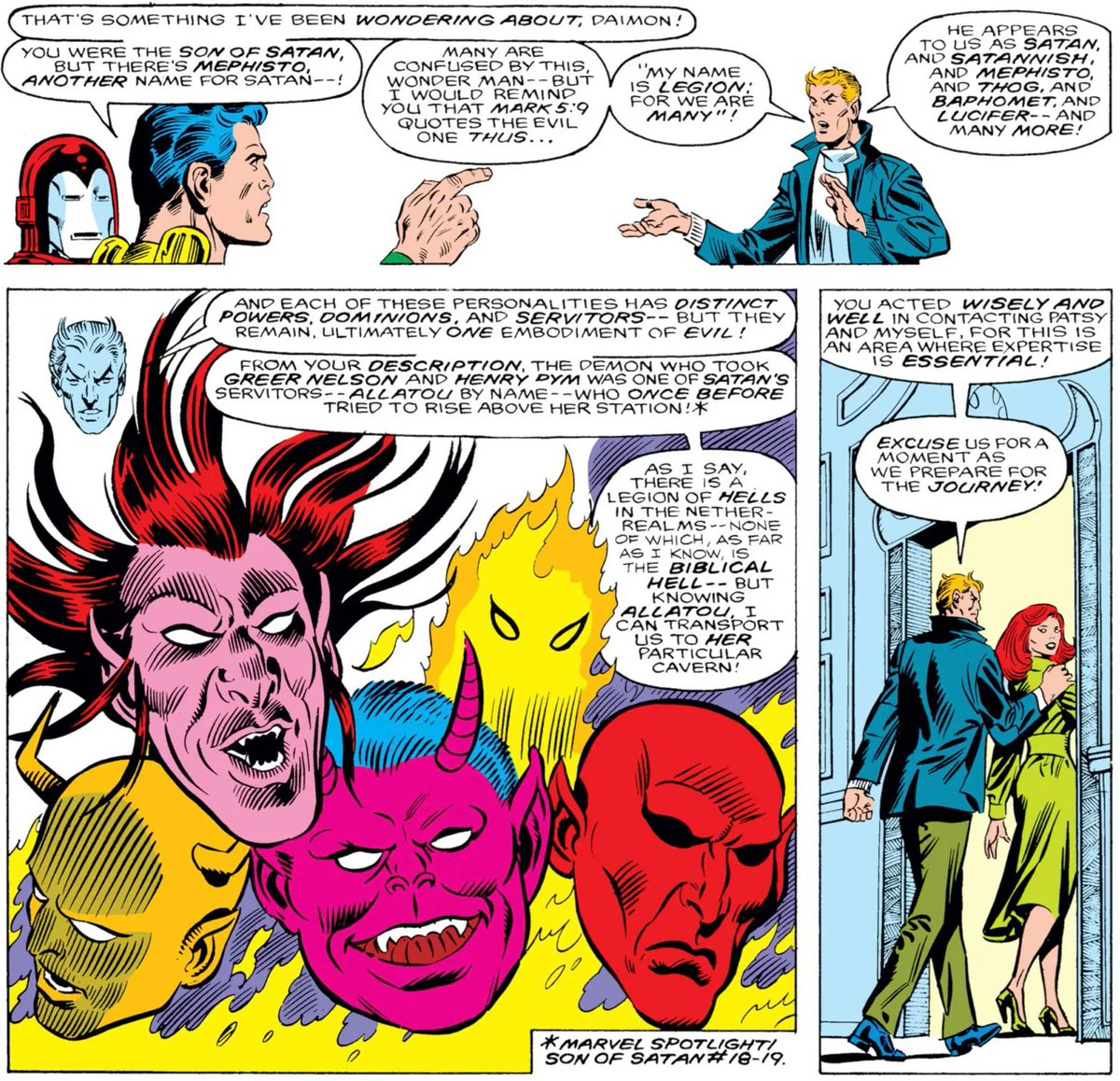 Marvel Daily Art on Twitter: "Daimon Hellstrom explains the existence of various forms of Satan ...