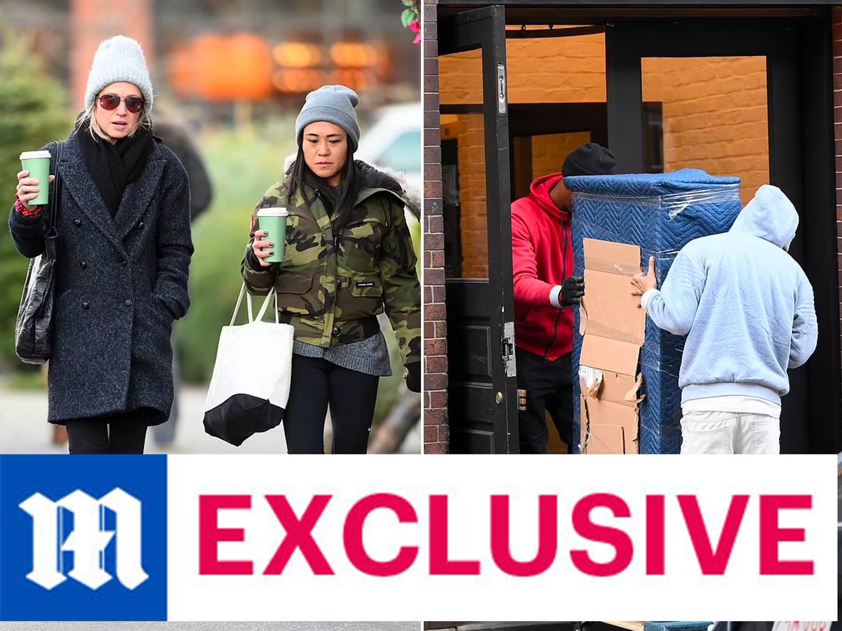 Amy Robach seen stopping by her marital home while movers clear out the ...