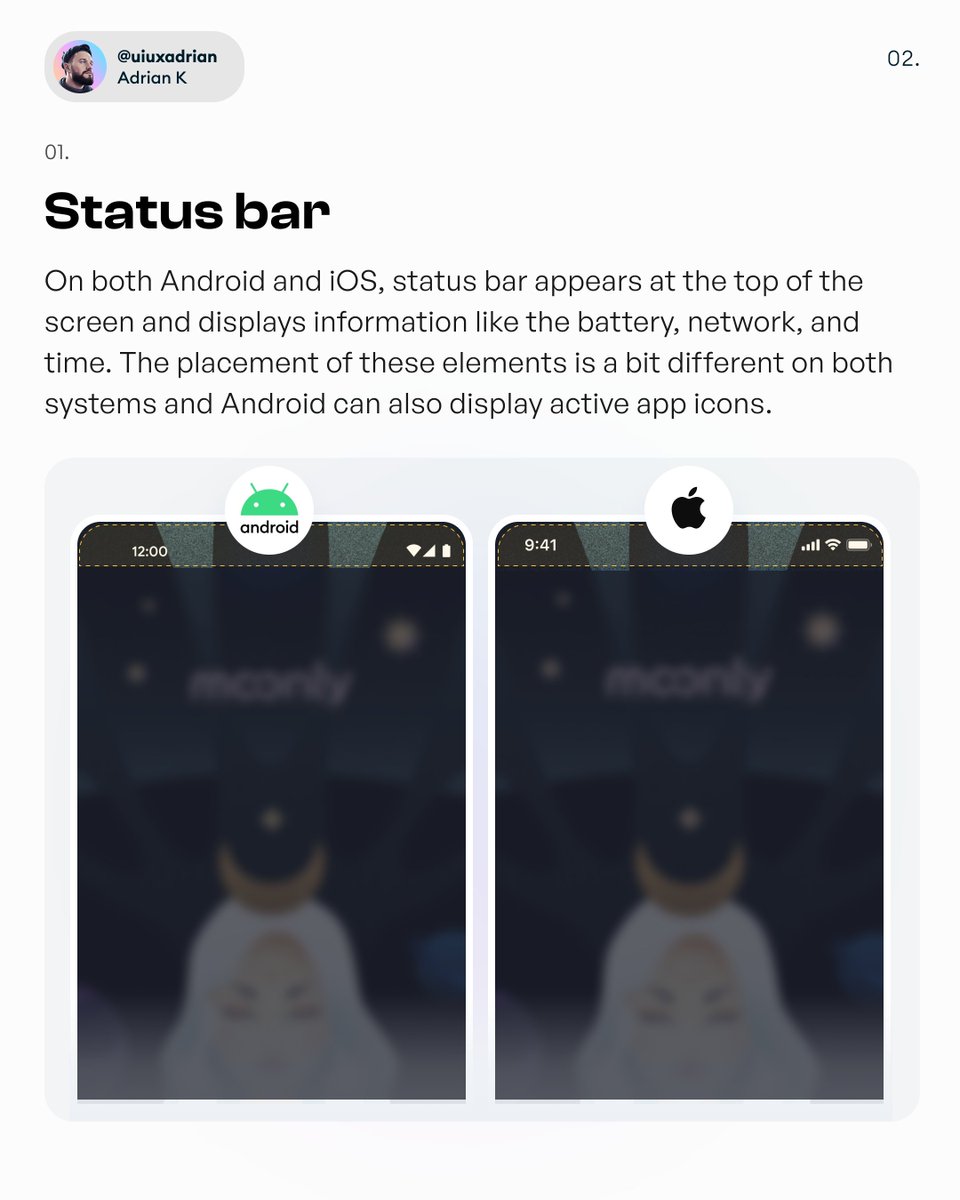 Android vs iOS design - key differences 👇 - Thread from UI Adrian @uiuxadrian - Rattibha