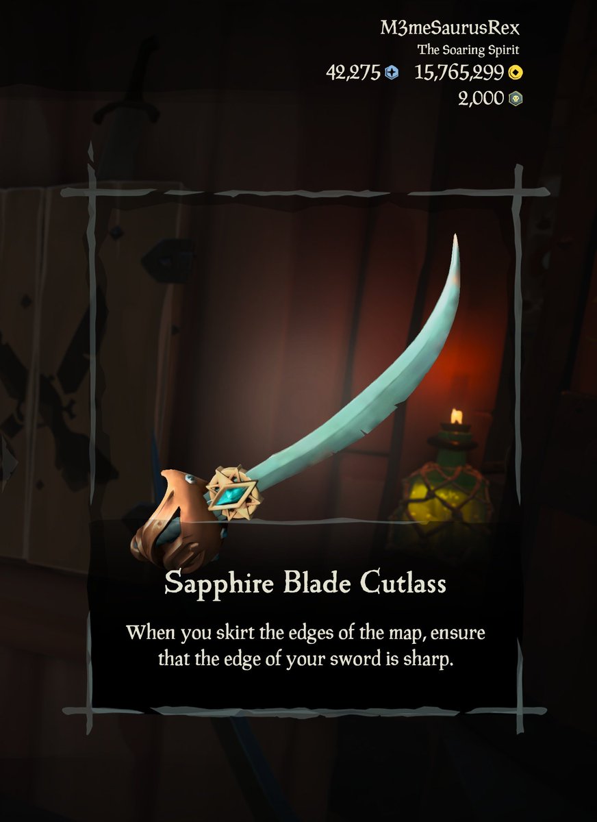 M3meSaurusRex on Twitter: "Insider Reward Week 199 The Sapphire Blade Cutlass The final weapon ...