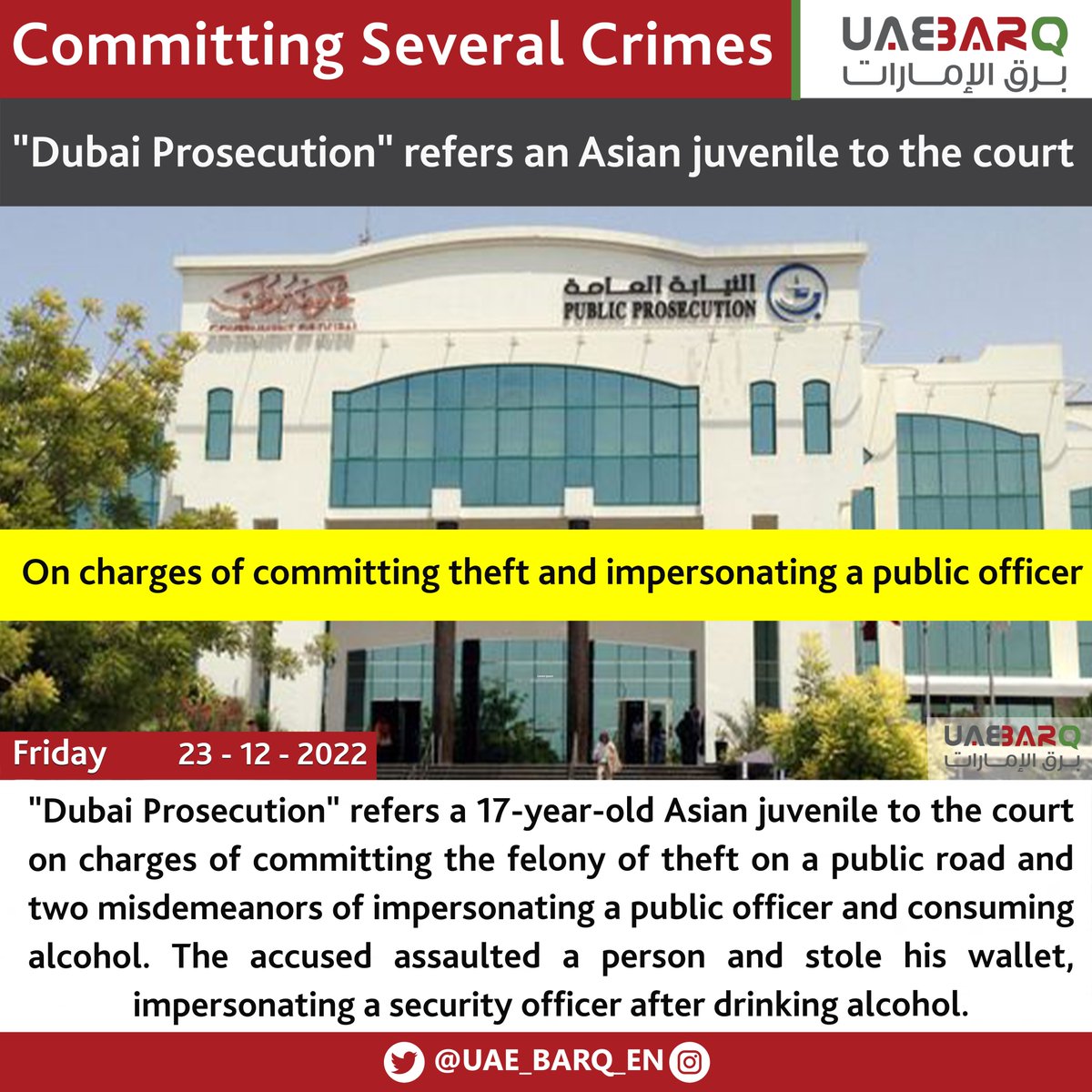 Uae Barq On Twitter Dubai Prosecution Refers An Asian Juvenile To